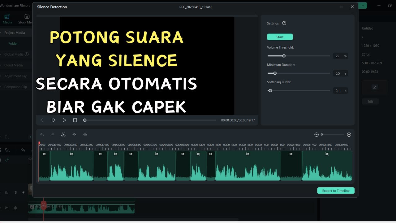 Cara Potong Video Atau Audio Secara Otomatis Di Filmora - YouTube