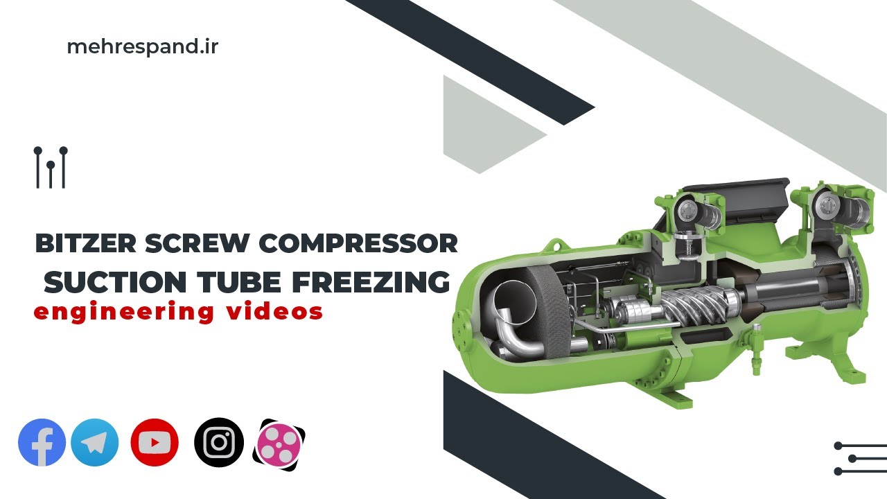 Bitzer screw compressor suction tube freezing - YouTube