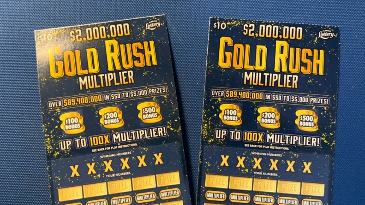 A COUPLE OF GOLD RUSH MULTIPLIER SCRATCH OFFS FROM THE FLORIDA LOTTERY ...