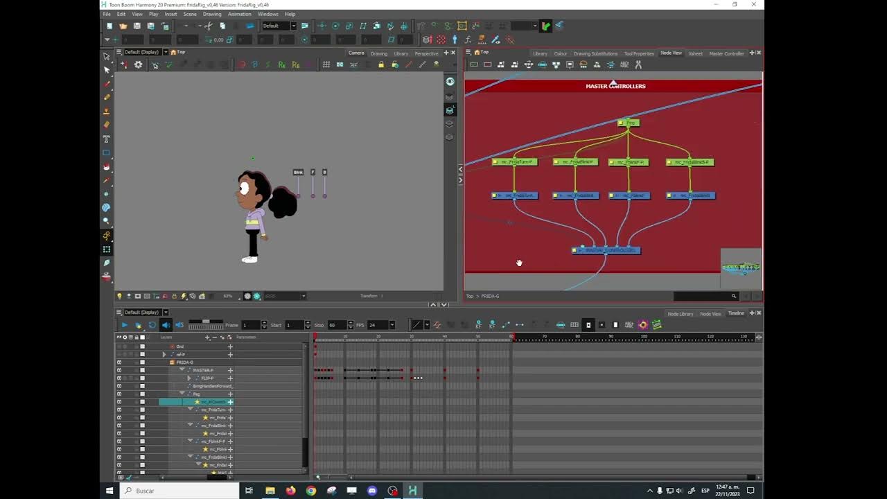 Toon Boom - Frida Rigging 16 - Function Wizard. Controles maestros personalizados. - YouTube