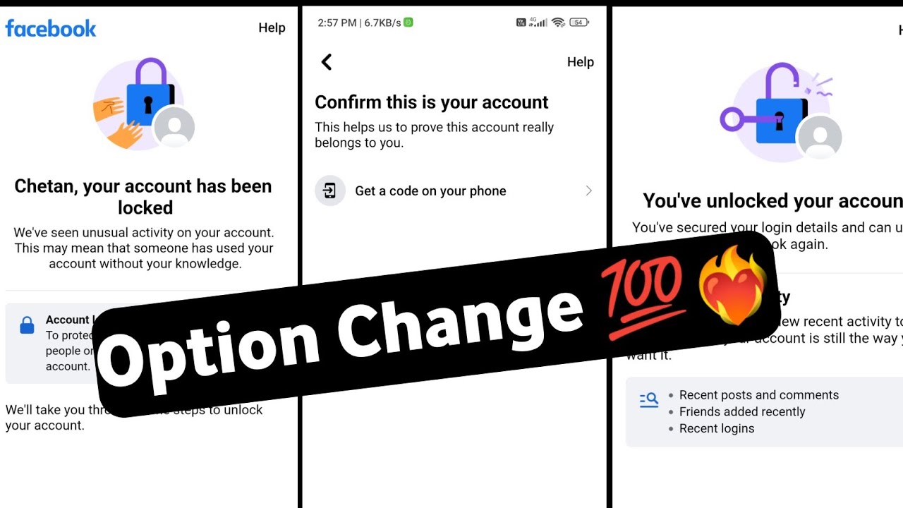 how to change option in locked FB | facebook account locked how to ...