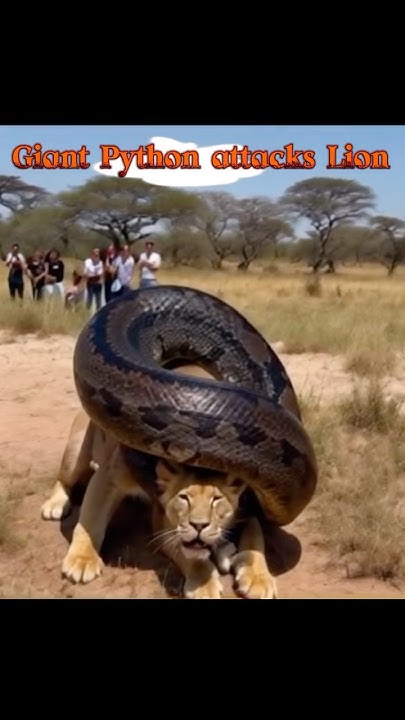 Giant Python attacks Lion🔥|| #shorts #giantpythonattacklion # ...