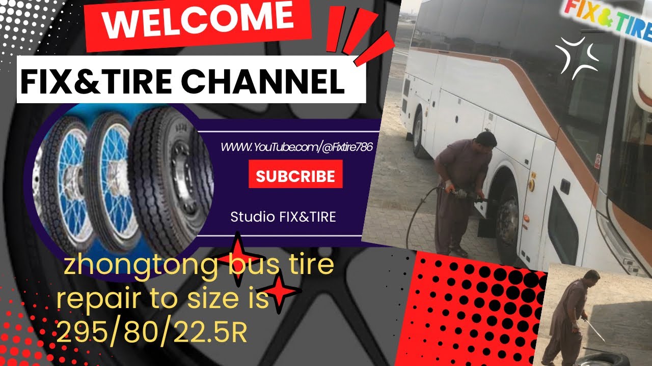 zhongtong bus spare change tire and repair tire size is 295/80/22.5R ...