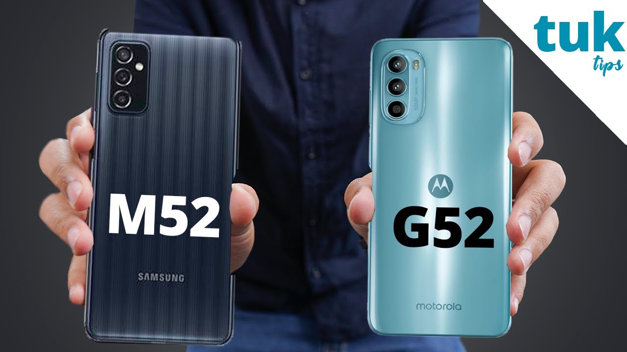 GALAXY M52 5G É MELHOR QUE O MOTO G52? comparativo - YouTube