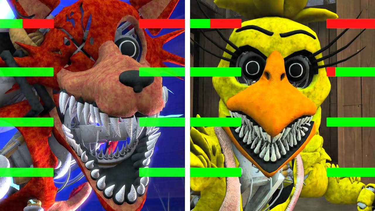 [SFM FNAF] Creepy VS Slasher Fight WITH Healthbars - YouTube