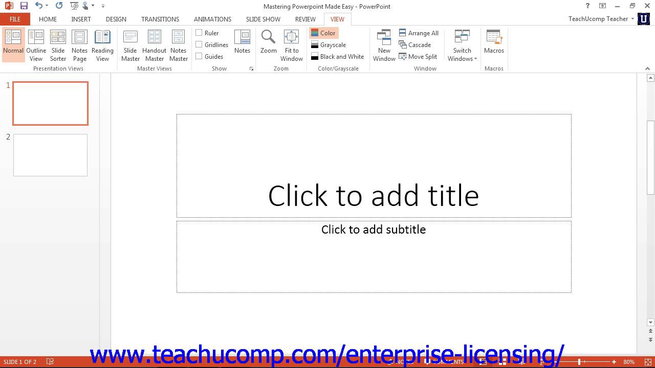 Microsoft Office PowerPoint Tutorial The PowerPoint Environment 1.11 ...