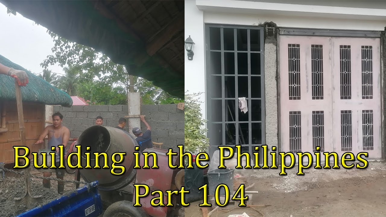 Building in the Philippines, Part 104, Wall finished for now, Main Door ...