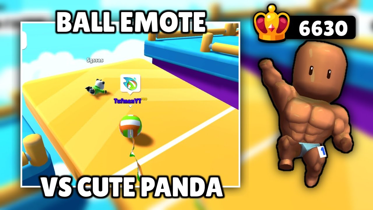 Ball Emote VS Cute Panda 🐼. Winning 6630 Crowns In Stumble Guys ...