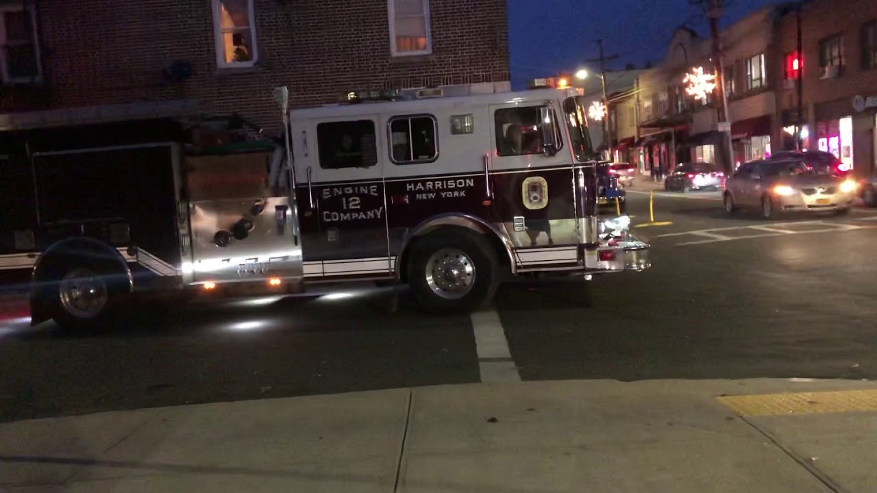 Harrison Fire Engine 12 returning to headquarters from a commercial ...