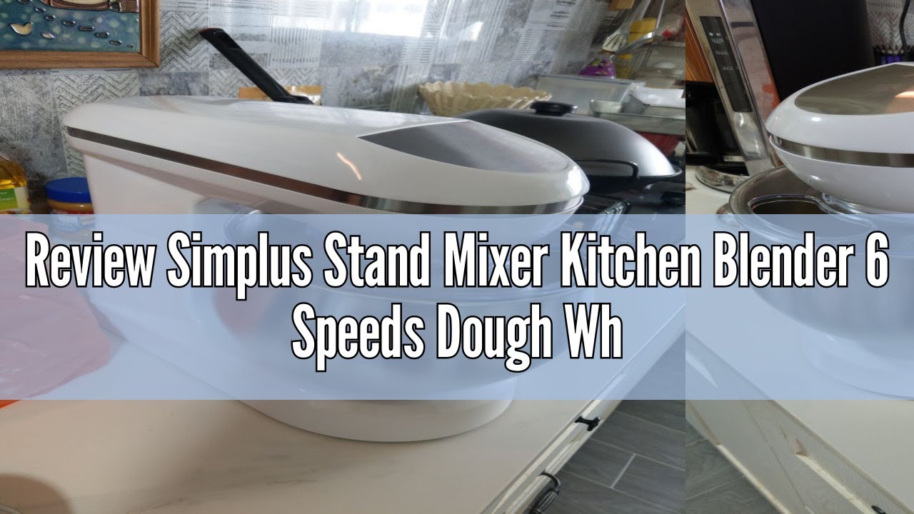 Review Simplus Stand Mixer Kitchen Blender 6 Speeds Dough Whisk Beater ...