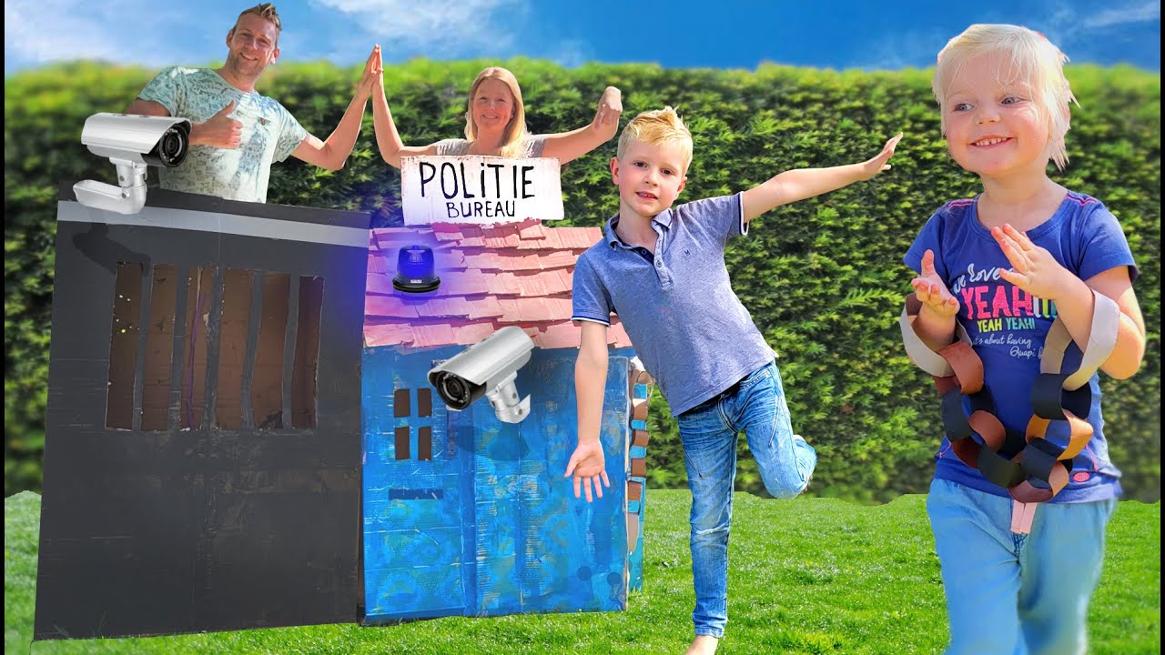 Kartonnen Politiebureau & Gevangenis maken Skupkes Build Box Fort ...