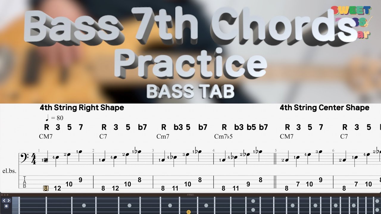 베이스에서 세련된 코드를 잡는 방법!(7화음편) Bass 7th Chords (+BASS TAB & Play-along ...