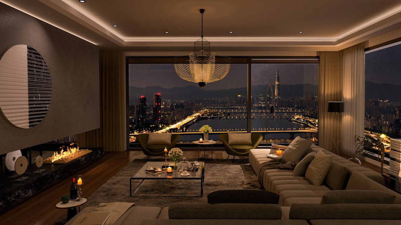 Soft Late Night Jazz - Cozy Apartment with Calm Piano Jazz Music & Rain ...