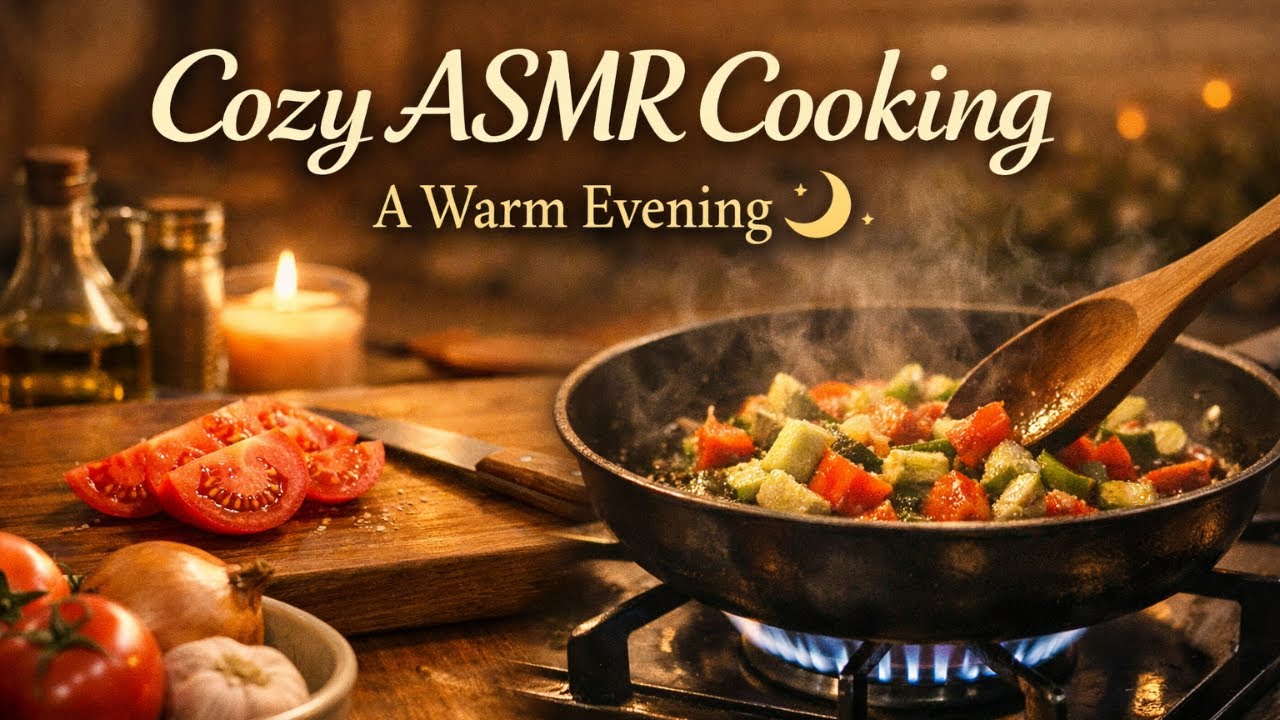 Cozy Silent Cooking ASMR 🍳 | Warm Kitchen Evenings | Ghibli - Style ...