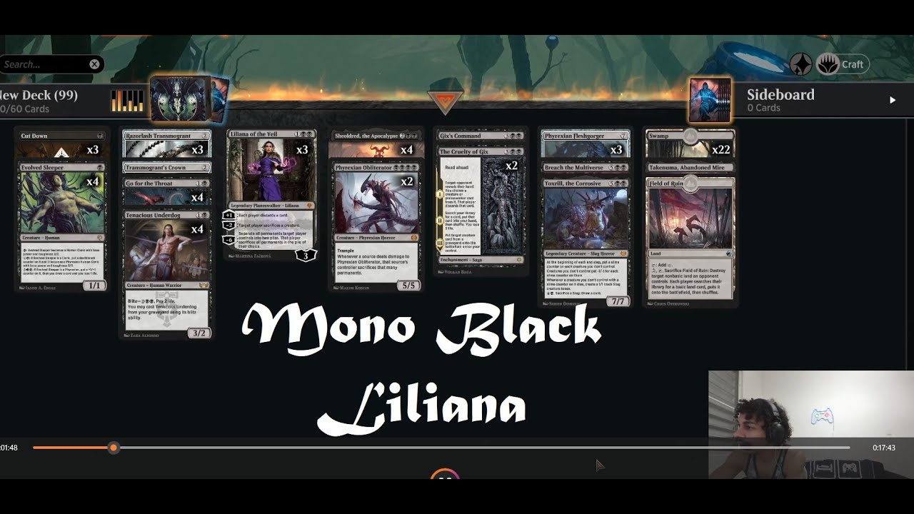 Drake Von Duke plays Magic the gathering Mono Black Liliana - YouTube