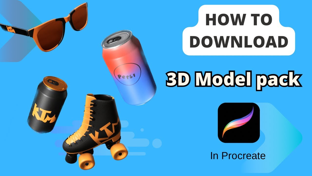 How to download 3D model packs in Procreate - YouTube