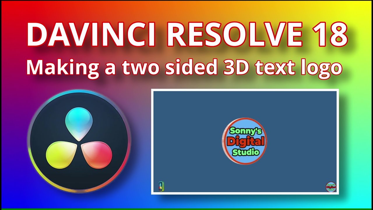 DaVinci Resolve18. Making a 3D two-sided text logo and animating it ...