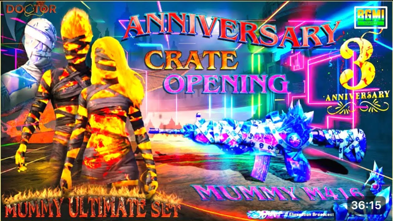 MUMMY M416 MAXEDOUT | BGMIANNIVERSARY CRATE OPENING | MUMMY ULTIMATE ...