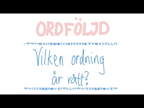 How to Learn Swedish - Övningar i ORDFÖLJD - YouTube