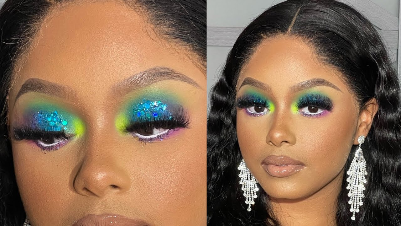 🦋 MYSTIC BLUE GLITTER EYESHADOW MAKEUP TUTORIAL| CLIENT MAKEUP TUTORIAL 🦄| STEP BY STEP MAKEUP ...