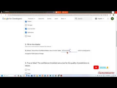 Google AI ML Umit 6 Go further with image classification Quiz answers - YouTube