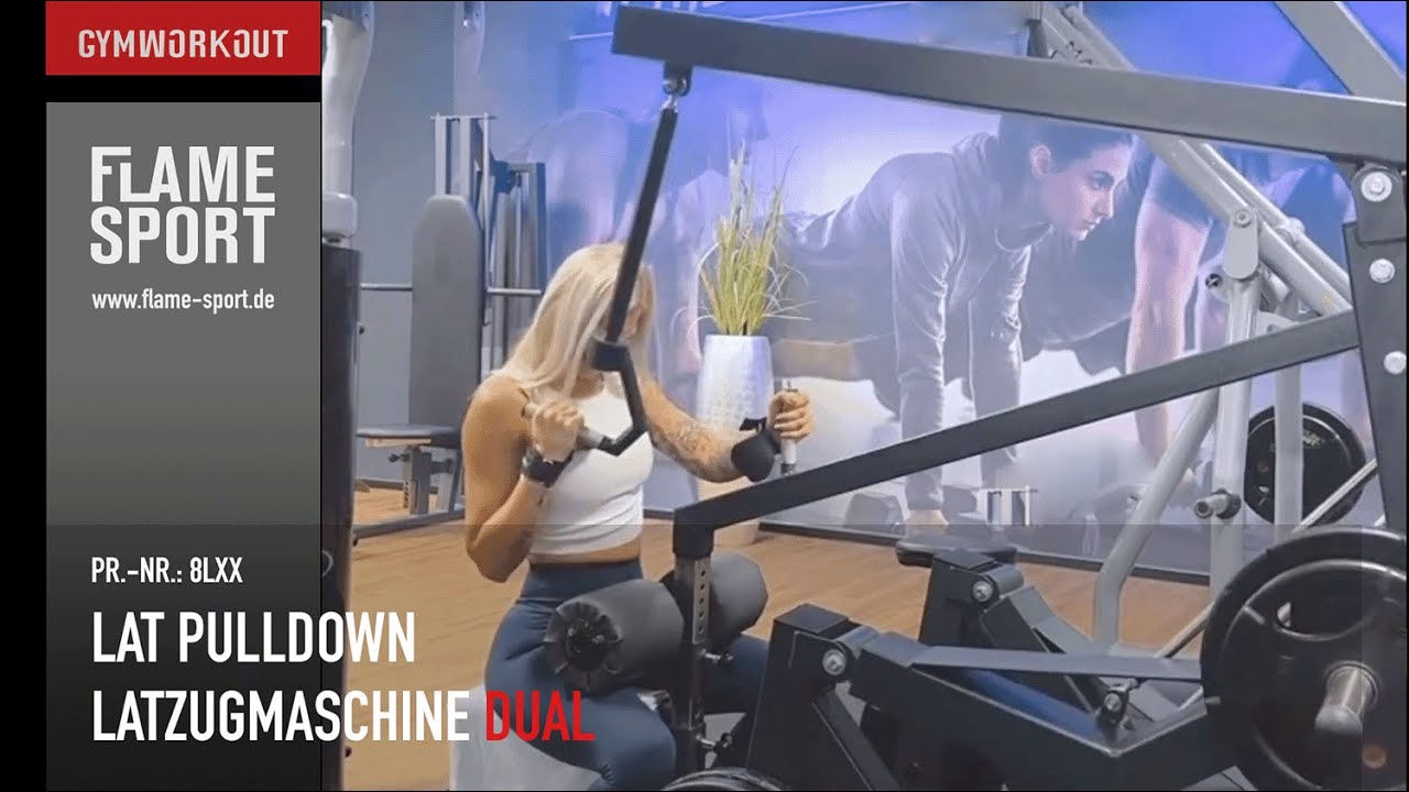 Lat Pulldown / Latzugmaschine (8LXX) DUAL Demo Video | FLAME SPORT - YouTube