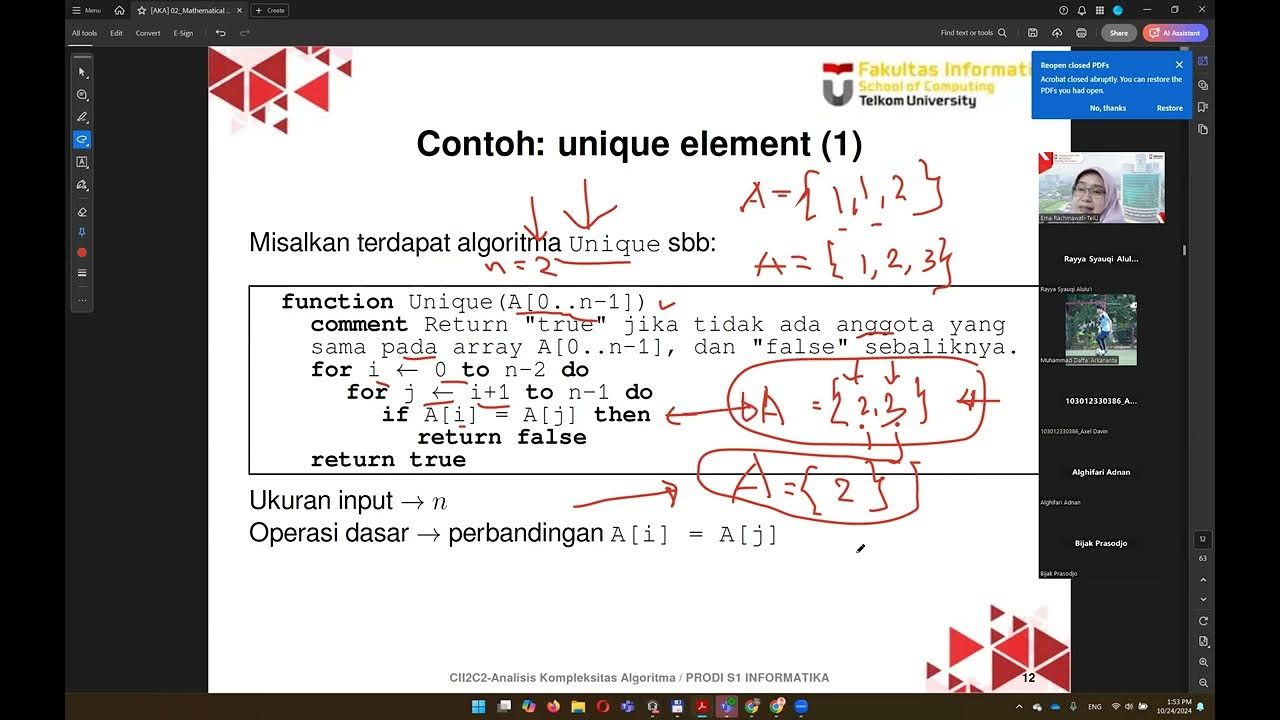 Analisis Kompleksitas Algoritma | Pertemuan 6 | Analisis Matematis ...