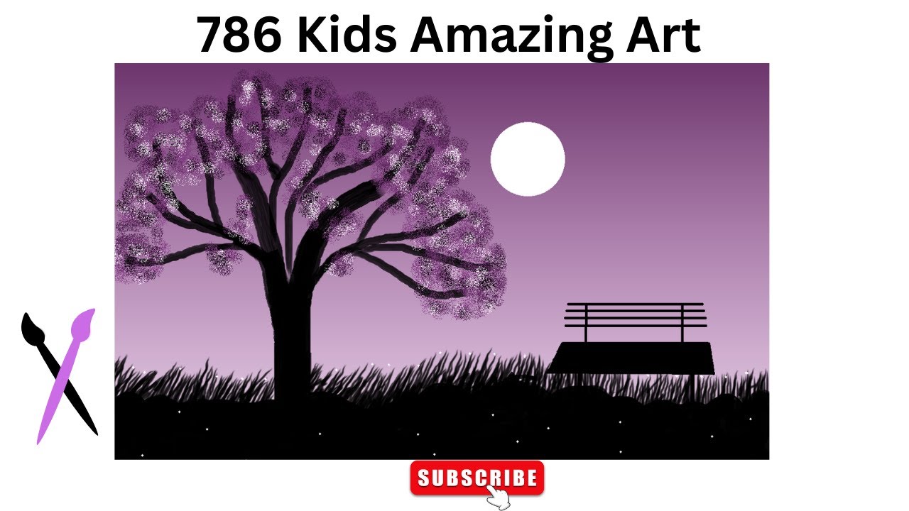 How to draw scenery in ms paint/scenery drawing - YouTube