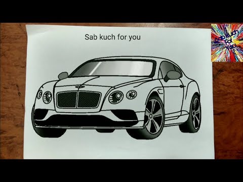 #8 How to Draw Luxury car |Bentley Continental GT| Step by step easily ...