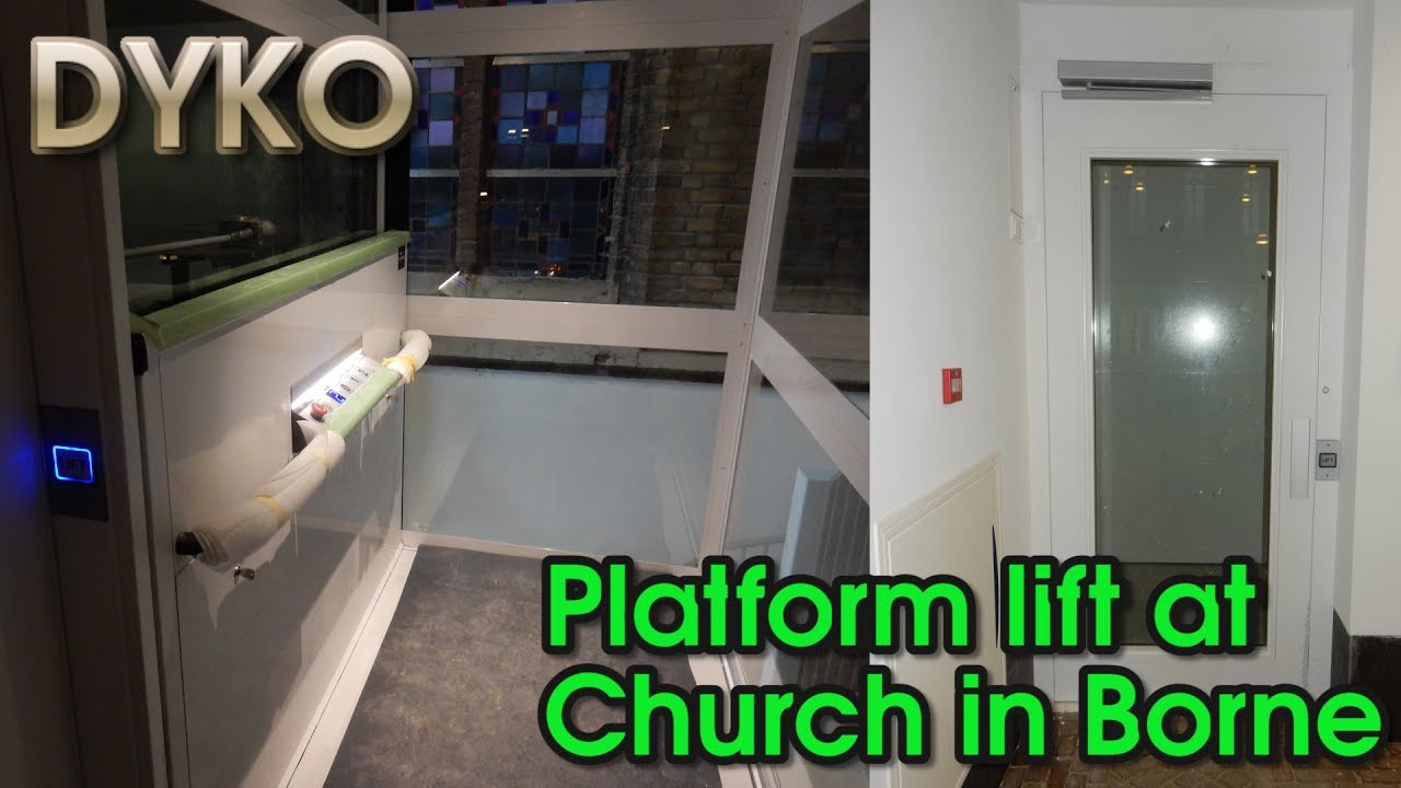 Platformlift at a former church in Borne - YouTube