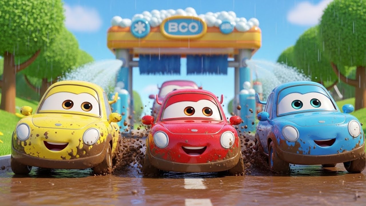 Muddy Cars Car Wash Race Challenge 🚗💦 | Fun Cleaning Nursery Rhymes for ...