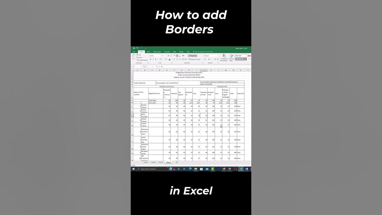 How to add borders in excel 2016 2019 2013 2010 - YouTube
