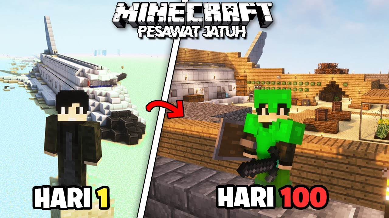 100 Hari di Minecraft Dunia Pasir - YouTube
