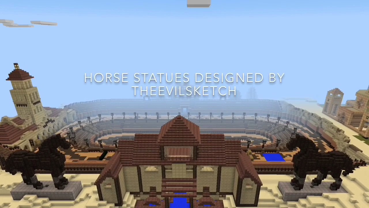 Minecraft MCPE Horserace Track and Jousting Arena - YouTube