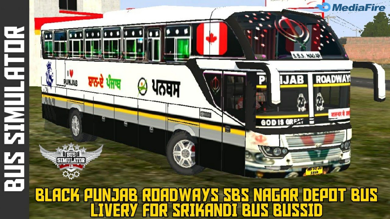 BLACK PUNBUS SKIN || BLACK PUNJAB ROADWAYS S.B.S. NAGAR DEPOT BUS SKIN ...