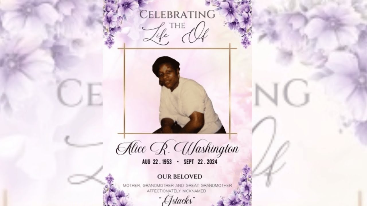 Celebrating the Life of Alice Washington | Sharon Baptist Church ...