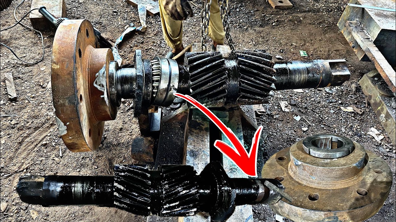 Complete turn flench in gear shaft - YouTube