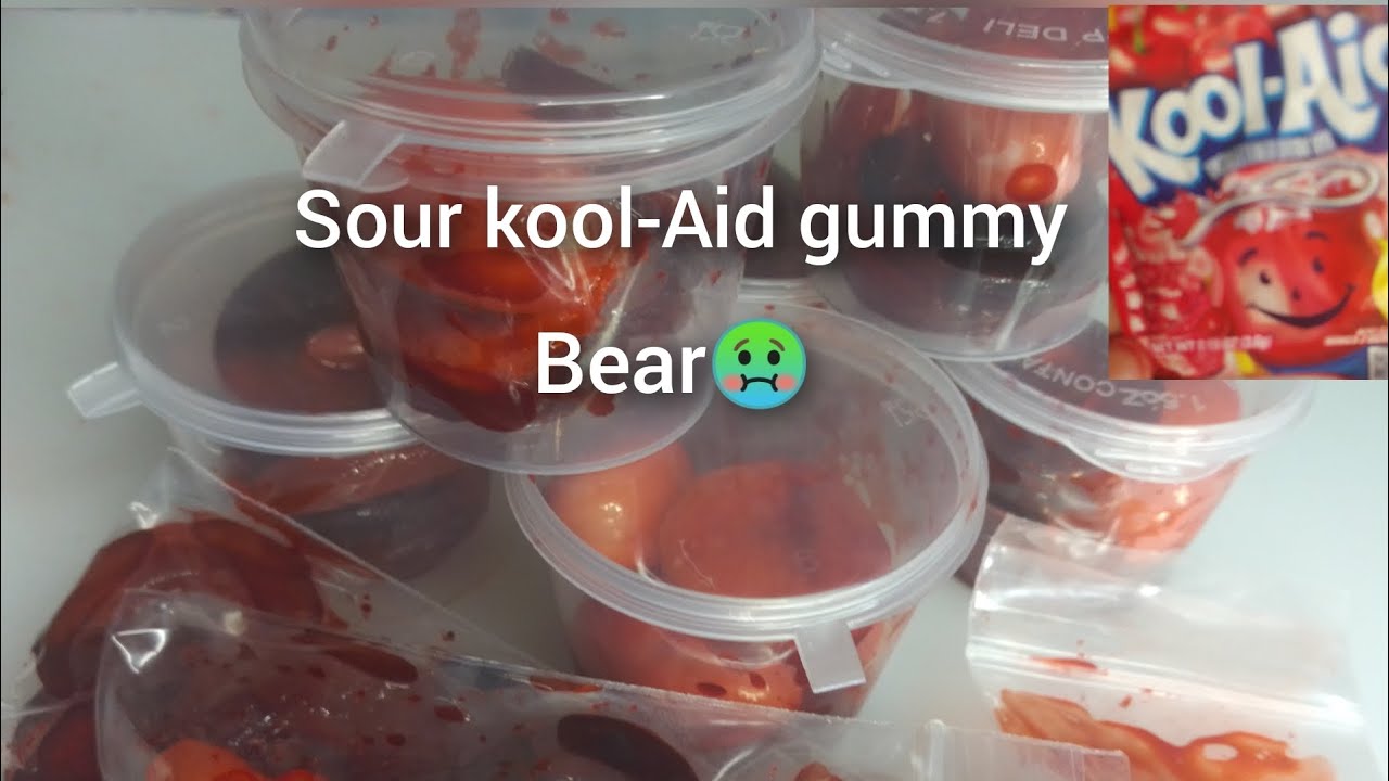 Making sour kool-Aid gummy bears - YouTube
