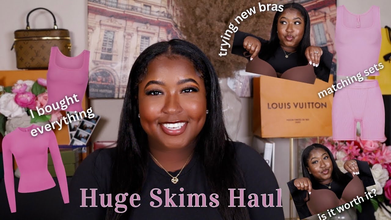 HUGE SKIMS HAUL|TRYING NEW BRAS, CUTE MATCHING SETS,I BOUGHT EVERYTHING ...