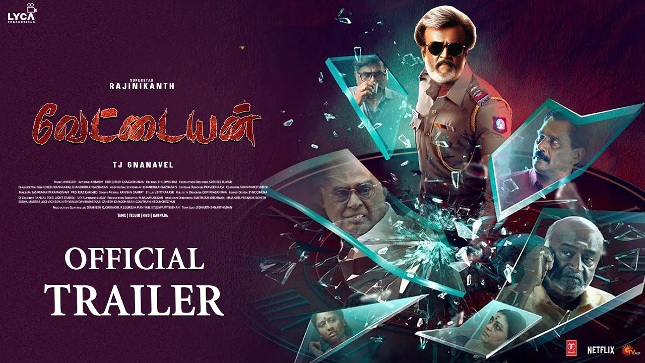Vettaiyan - Official Trailer | Rajinikanth | Rithika Singh | Aniruth ...