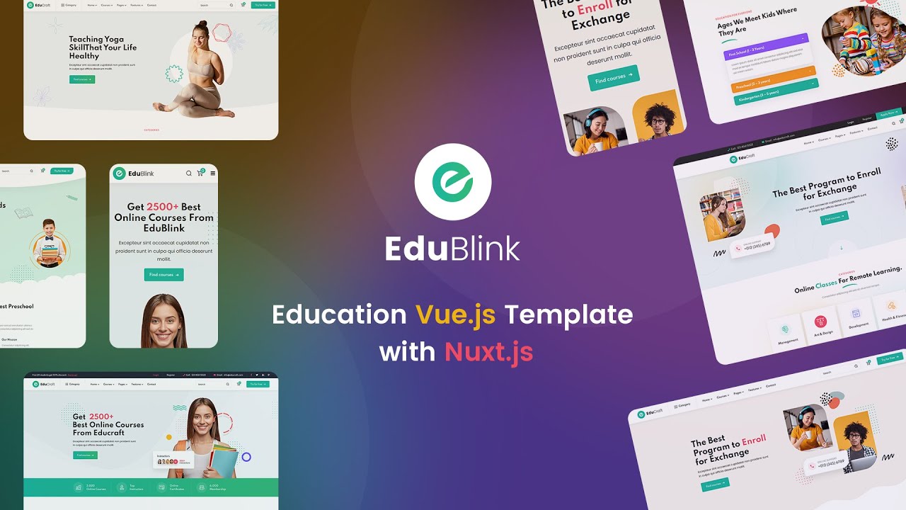 Dark Version Support Edublink Education Vue Js Template With Nuxt Js Youtube
