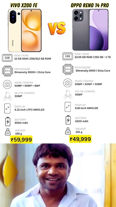 vivo x200 fe vs oppo reno 14 pro - smartphone comparison #opporeno14pro #vivox200fe - YouTube