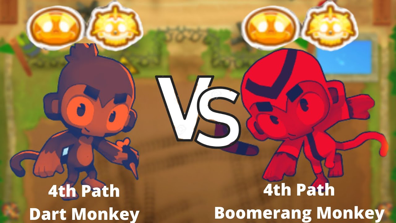 God Boosted 4th Path Dart Monkey vs. 4th Path Boomerang Monkey (Bloons ...