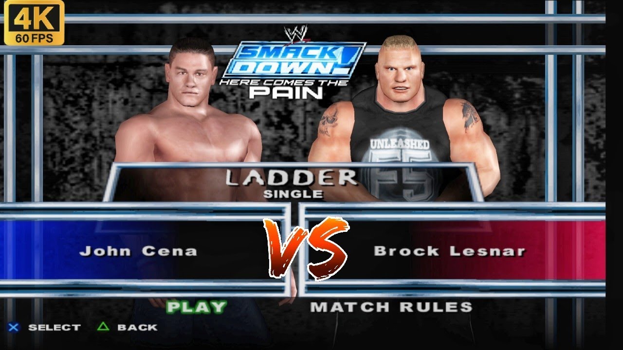 John Cena VS Brock Lesnar Ladder Match wwe SmackDown! HCTP 4K 60FPS ...