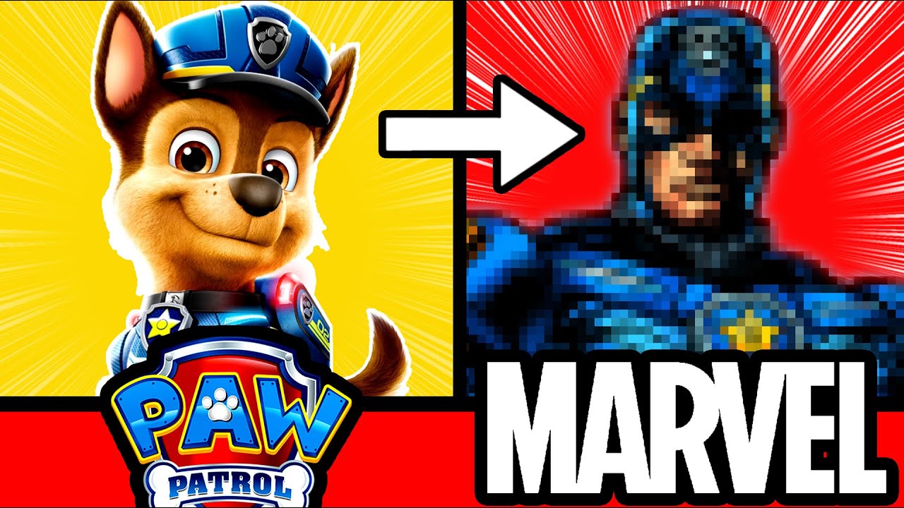 Drawing PAW PATROL as HUMAN AVENGERS? - YouTube