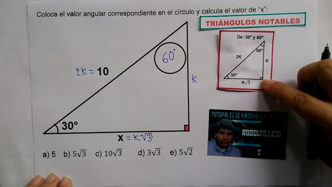 3) Triangulo Notable de 30° y 60°. Triángulos rectángulos Notables ...