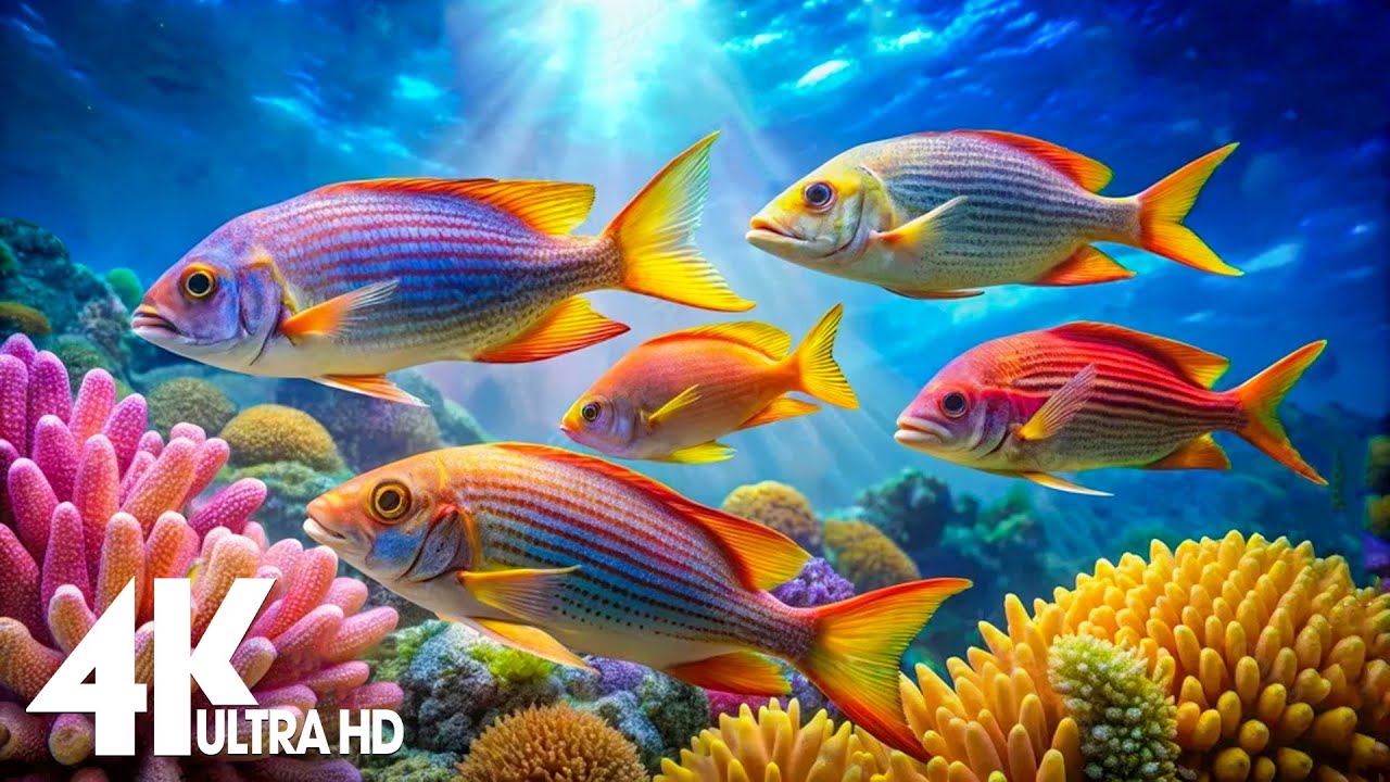 Aquarium 4k VIDEO (ULTRA HD) - Charming Fish of the Coral Reef ...