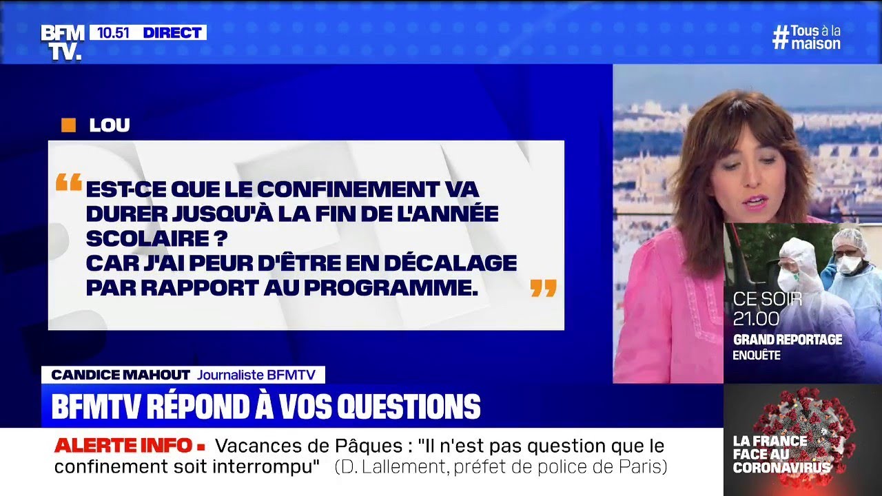 Le confinement va-t-il durer jusqu'à la fin de l'année scolaire ? BFMTV ...