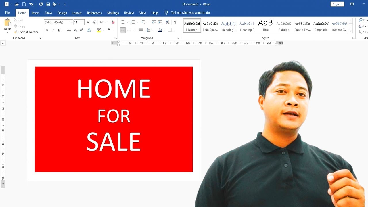 Simple To Create House For Sale sign in Microsoft word. - YouTube