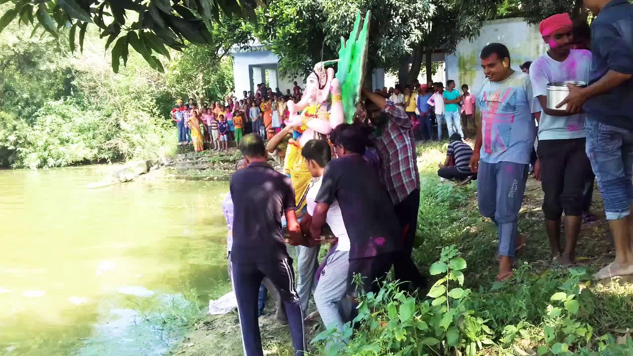 In our village Firozpur Janevra, immersion of Ganesh idols - YouTube